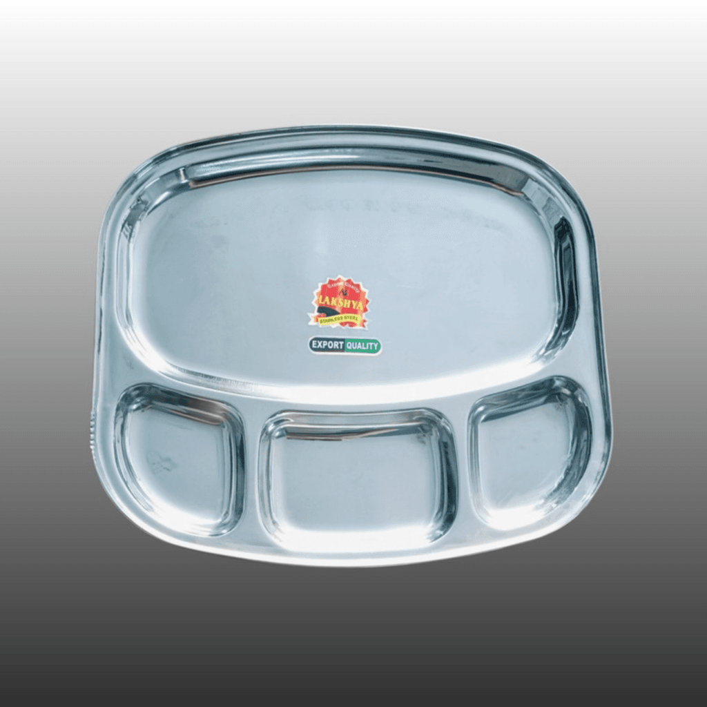 Lakshya 4-in-1 TV Compartment Plate – Premium Stainless Steel | Anmol ...